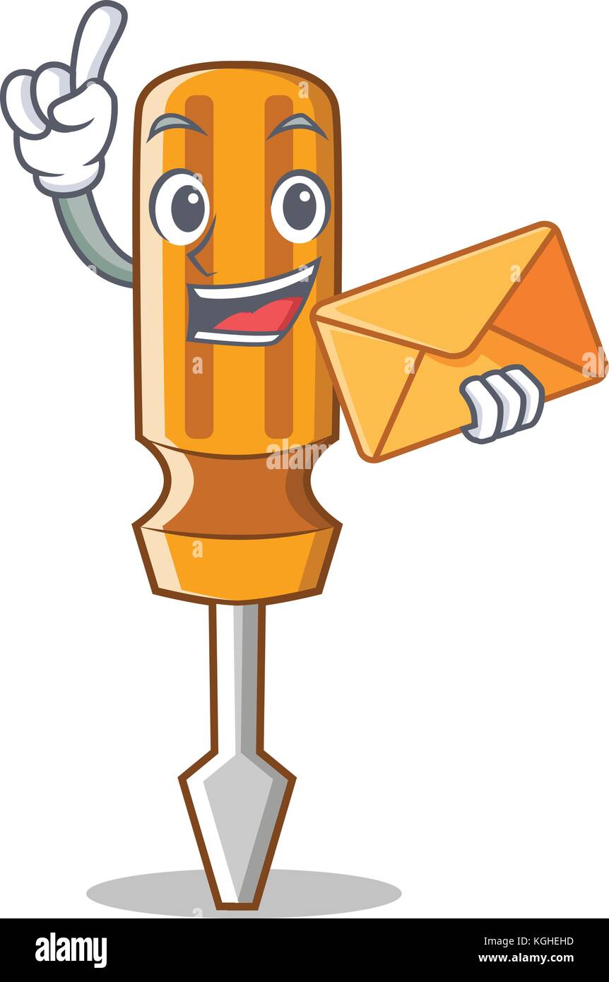 With envelope screwdriver character cartoon style Stock Vector Image ...