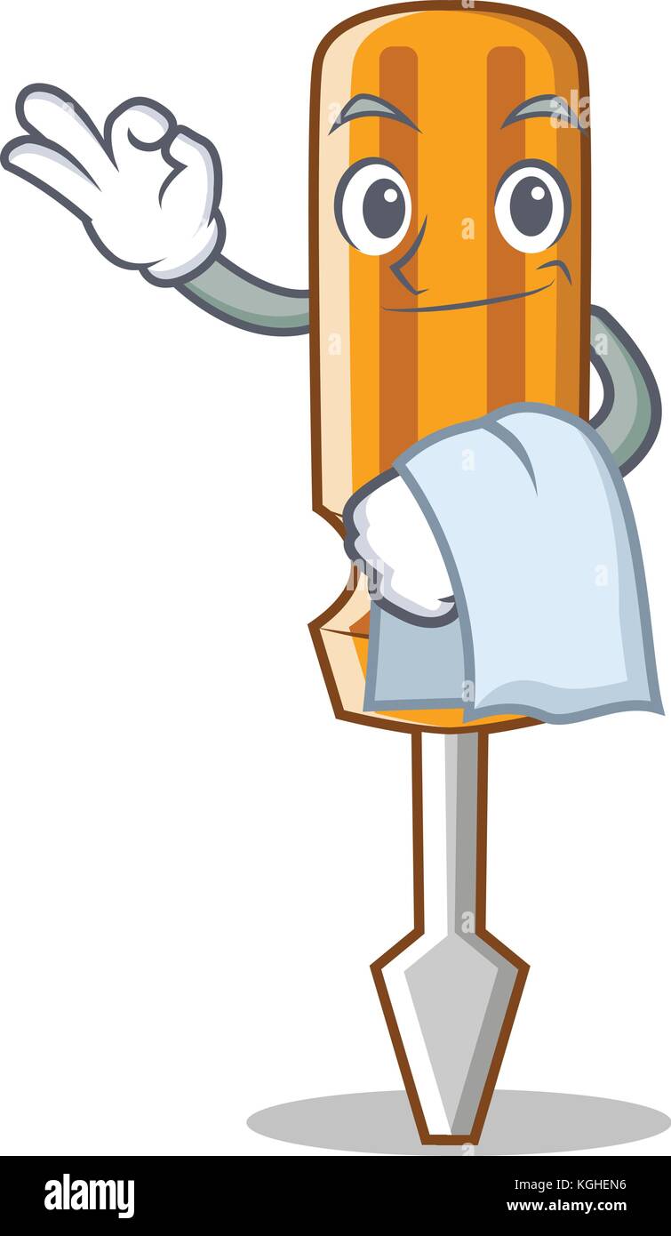 Waiter screwdriver character cartoon style Stock Vector Image & Art - Alamy
