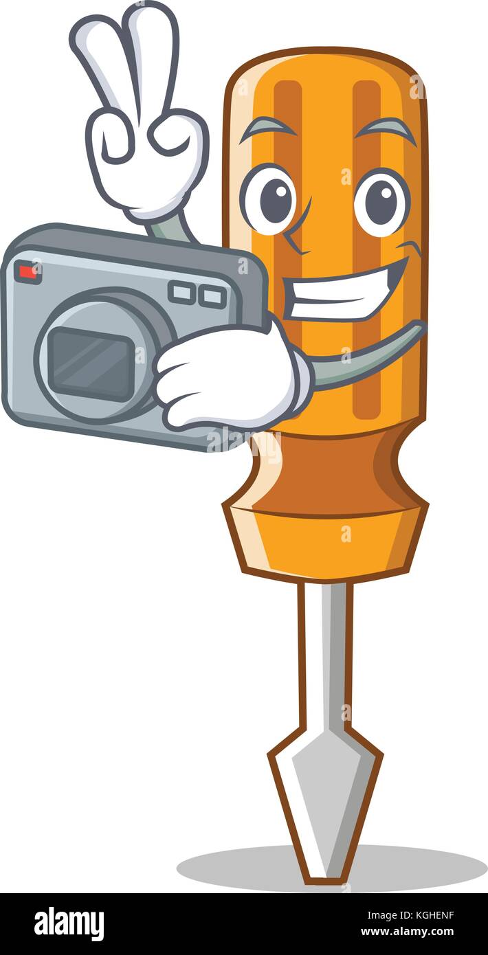 Photographer screwdriver character cartoon style Stock Vector Image ...