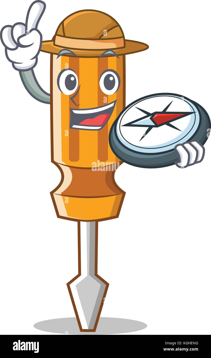 Explorer screwdriver character cartoon style Stock Vector Image & Art ...
