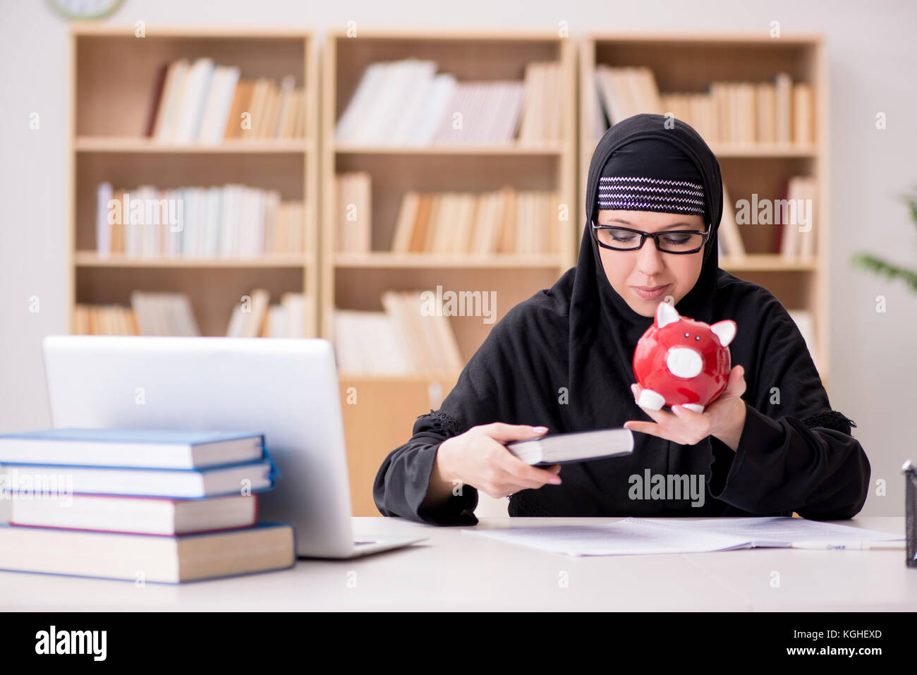 Muslim girl in hijab studying preparing for exams Stock Photo - Alamy