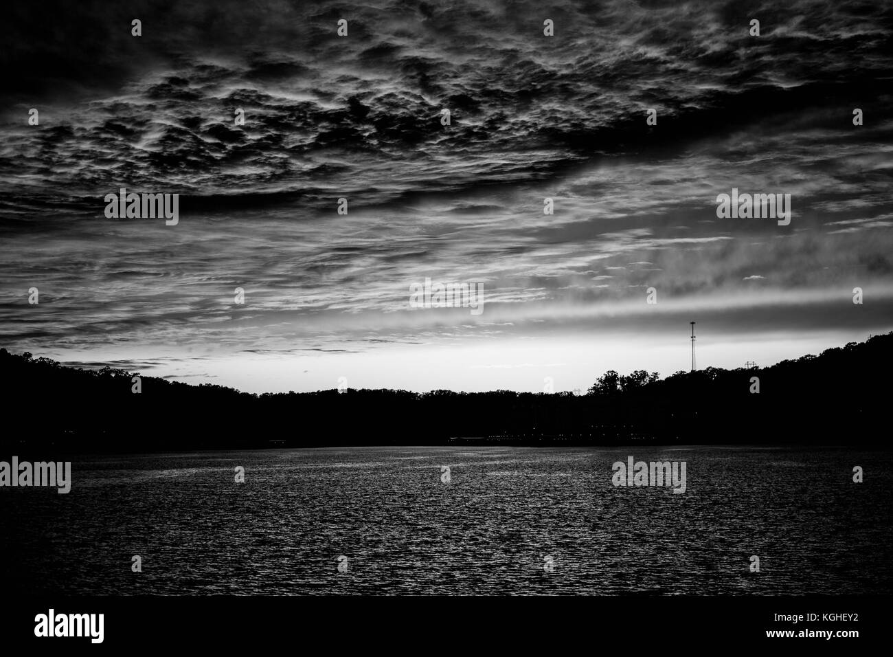 Clouds in sunset evening Black and White Stock Photos & Images - Alamy