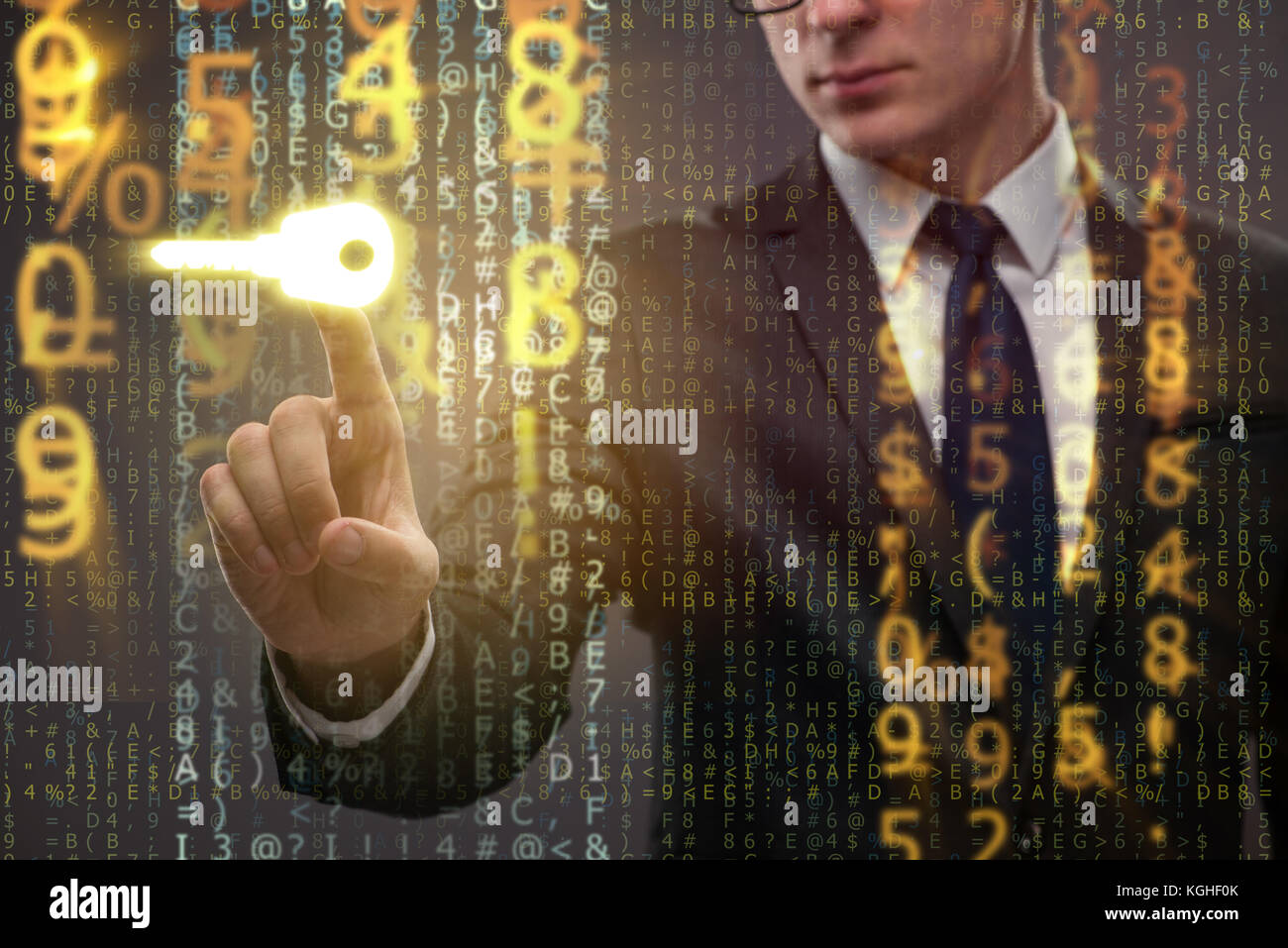 Businessman in digital security concept Stock Photo - Alamy