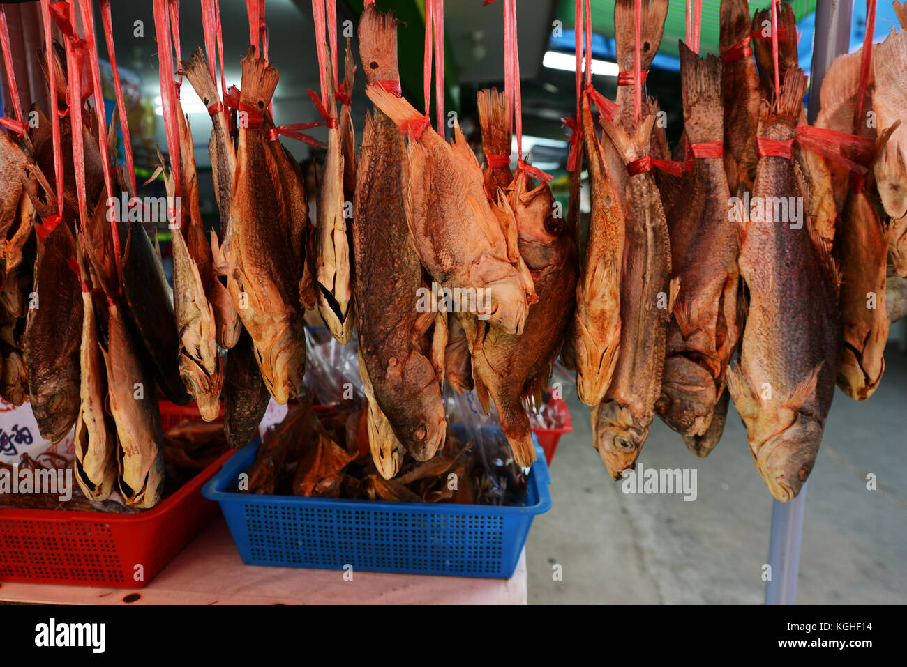 Dried fish on sale. Sok Kwu Wan village on Lamma island, Hong Kong ...