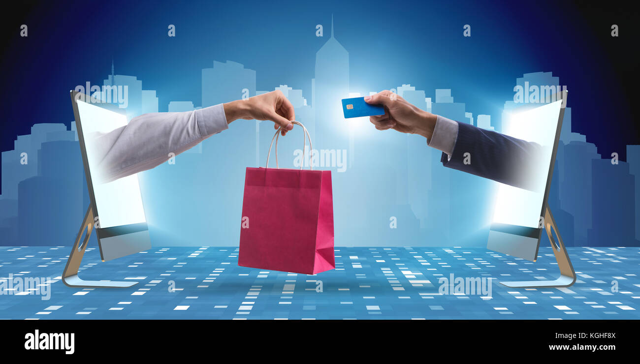 Online shopping through buying from internet Stock Photo - Alamy