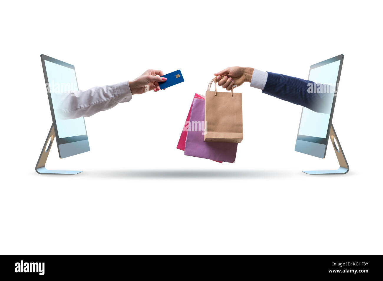 Online shopping through buying from internet Stock Photo - Alamy