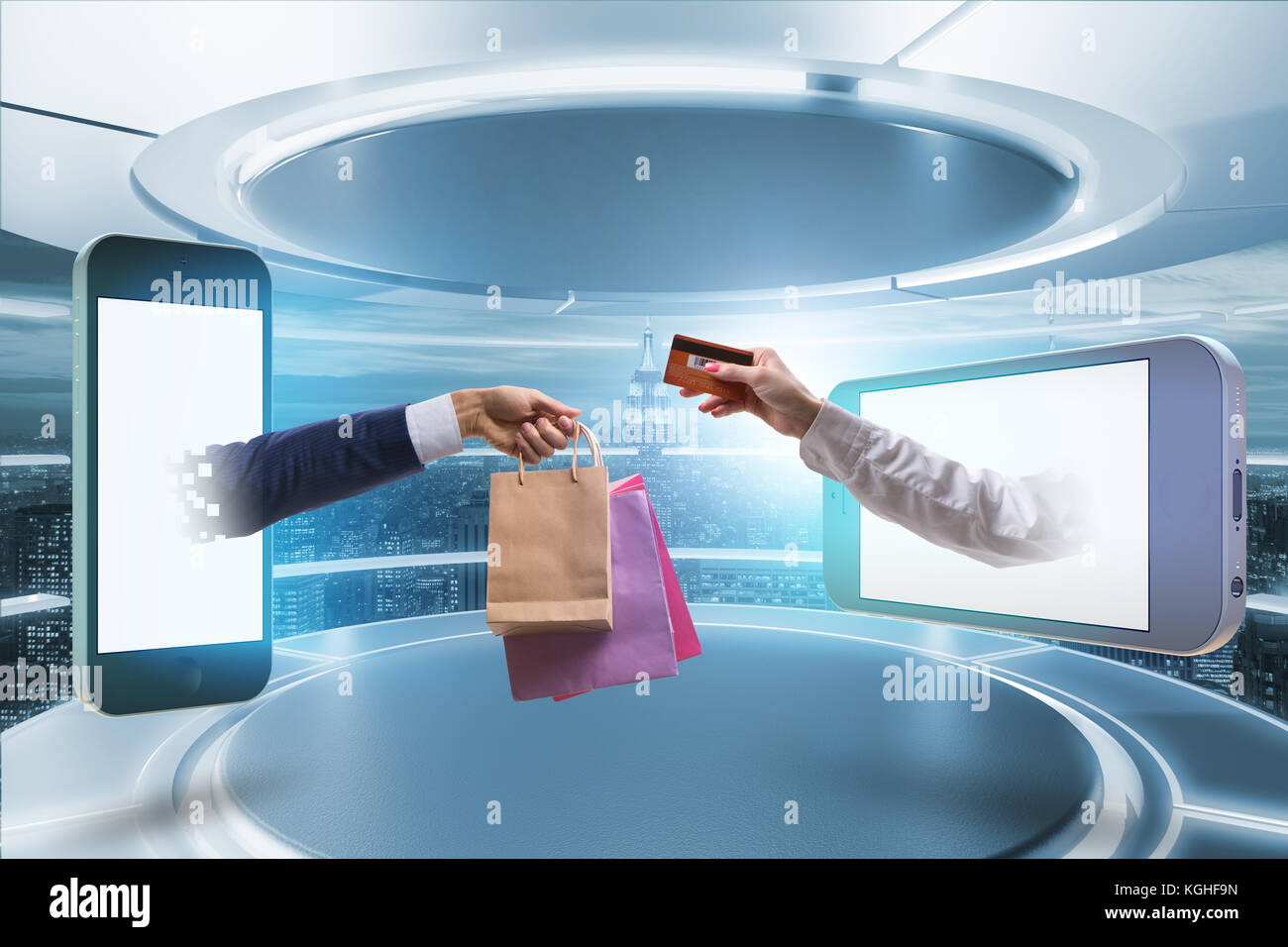 Online shopping through buying from internet Stock Photo - Alamy