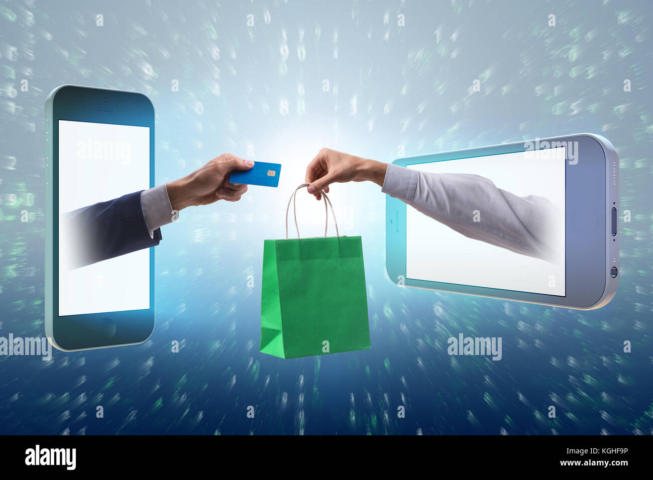 Online shopping through buying from internet Stock Photo - Alamy