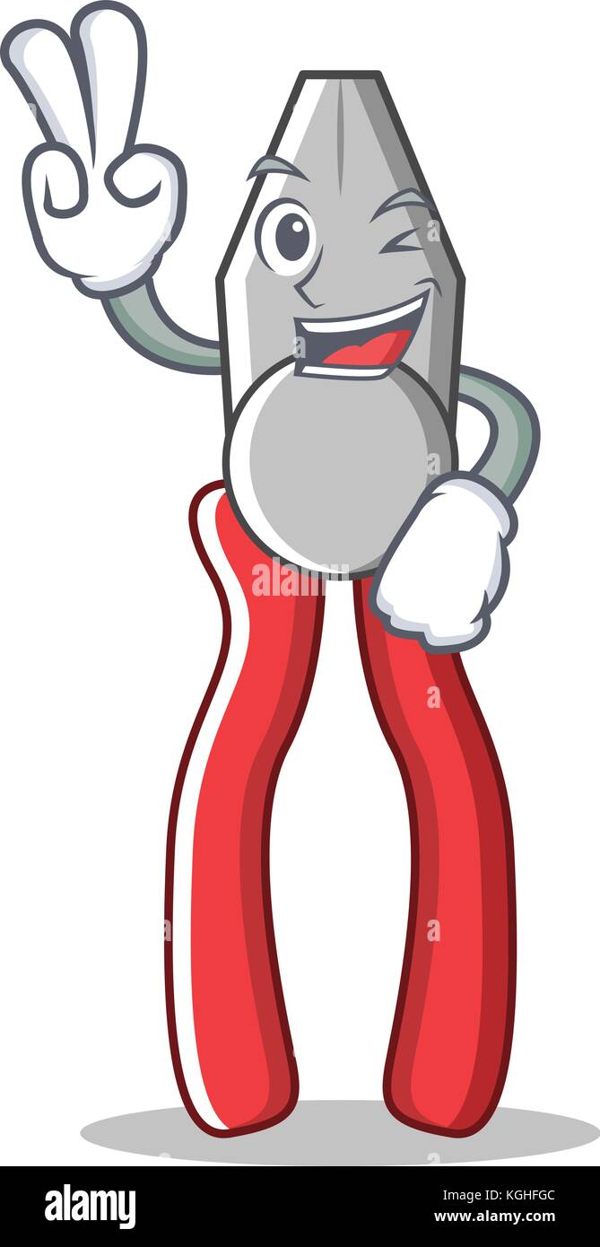 Two finger pliers character cartoon style Stock Vector Image & Art - Alamy