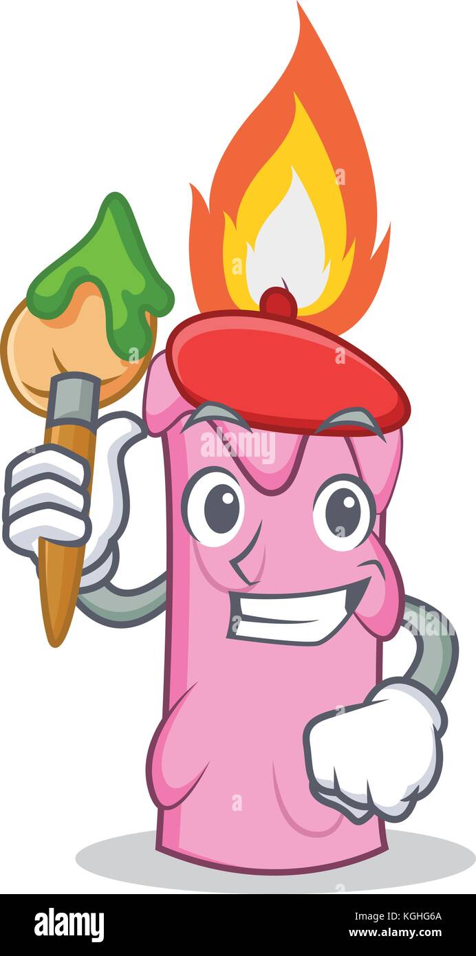 Artist candle character cartoon style Stock Vector Image & Art - Alamy