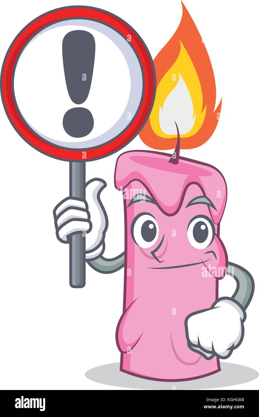 With sign candle character cartoon style Stock Vector Image & Art - Alamy