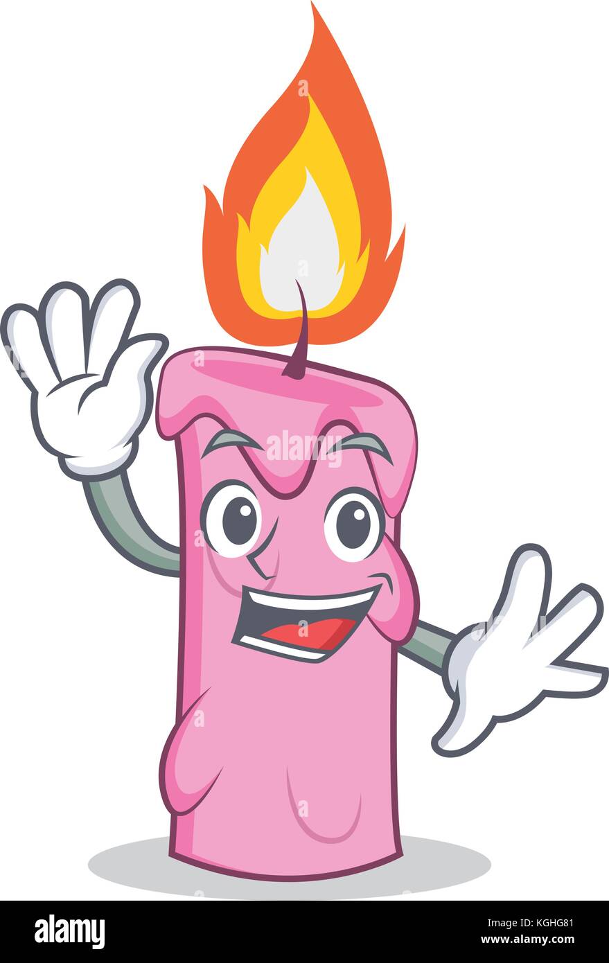 Waving candle character cartoon style Stock Vector Image & Art - Alamy