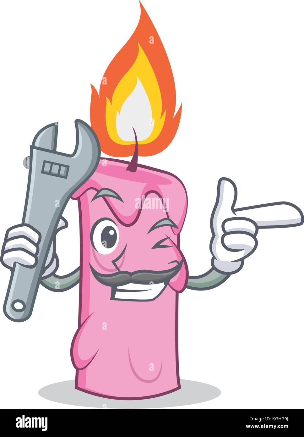 Mechanic candle character cartoon style Stock Vector Image & Art - Alamy