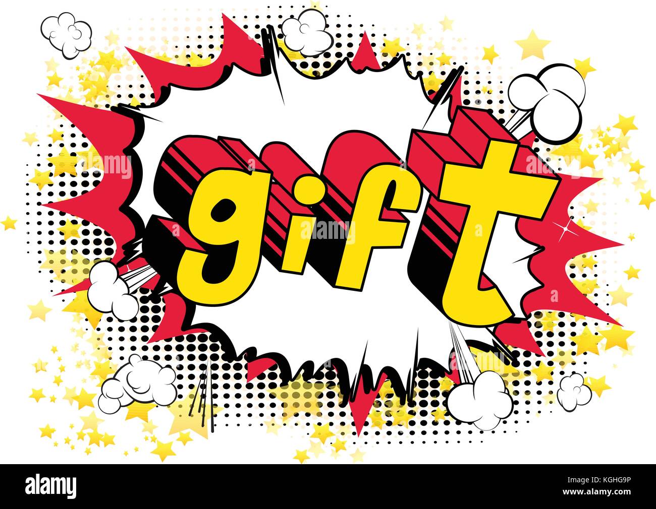 Gift - Comic book style word on abstract background Stock Vector Image ...