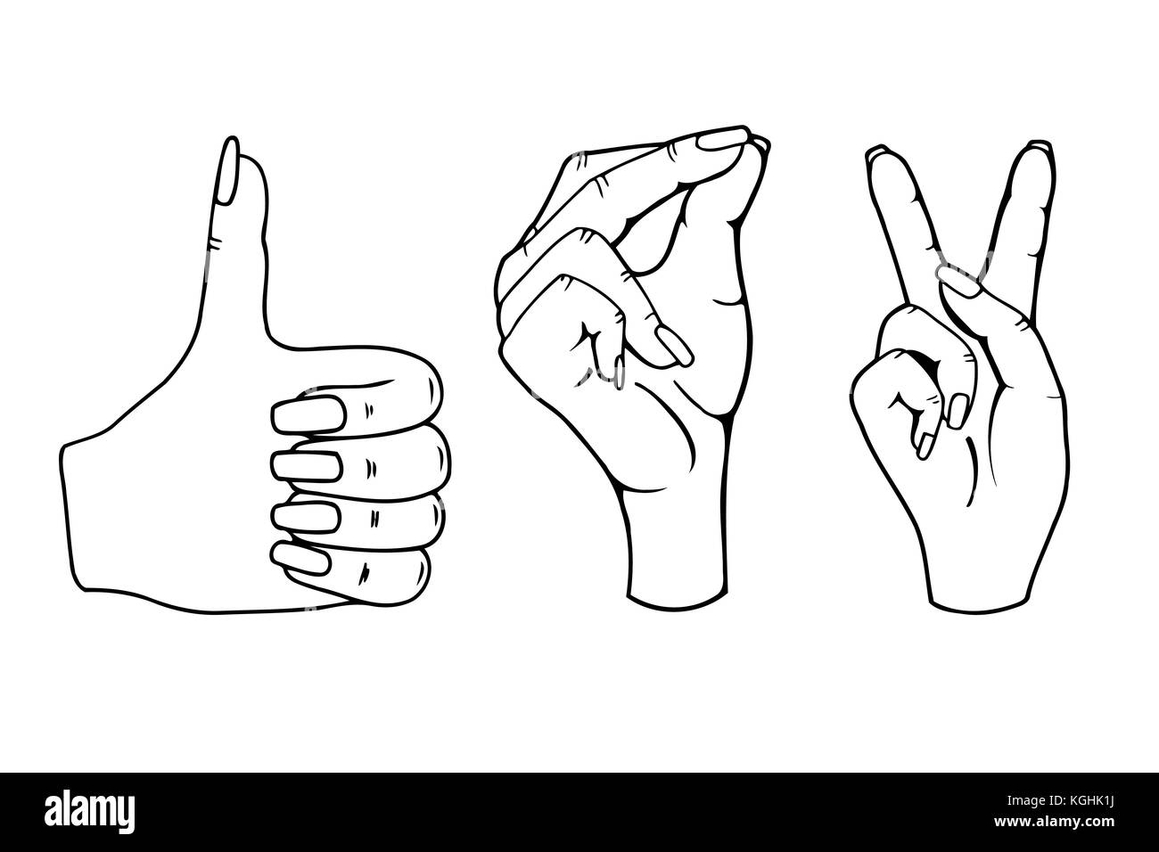 Monochrome Female hands symbolizing: click well and win. Vector ...