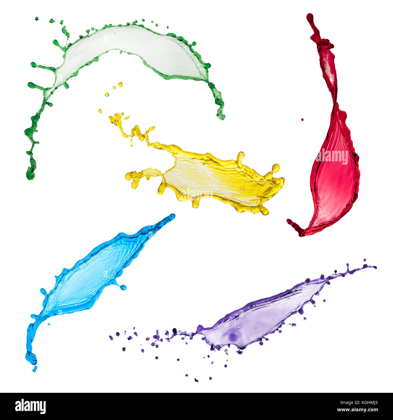 splendid collection of multicolored splashes over white background ...