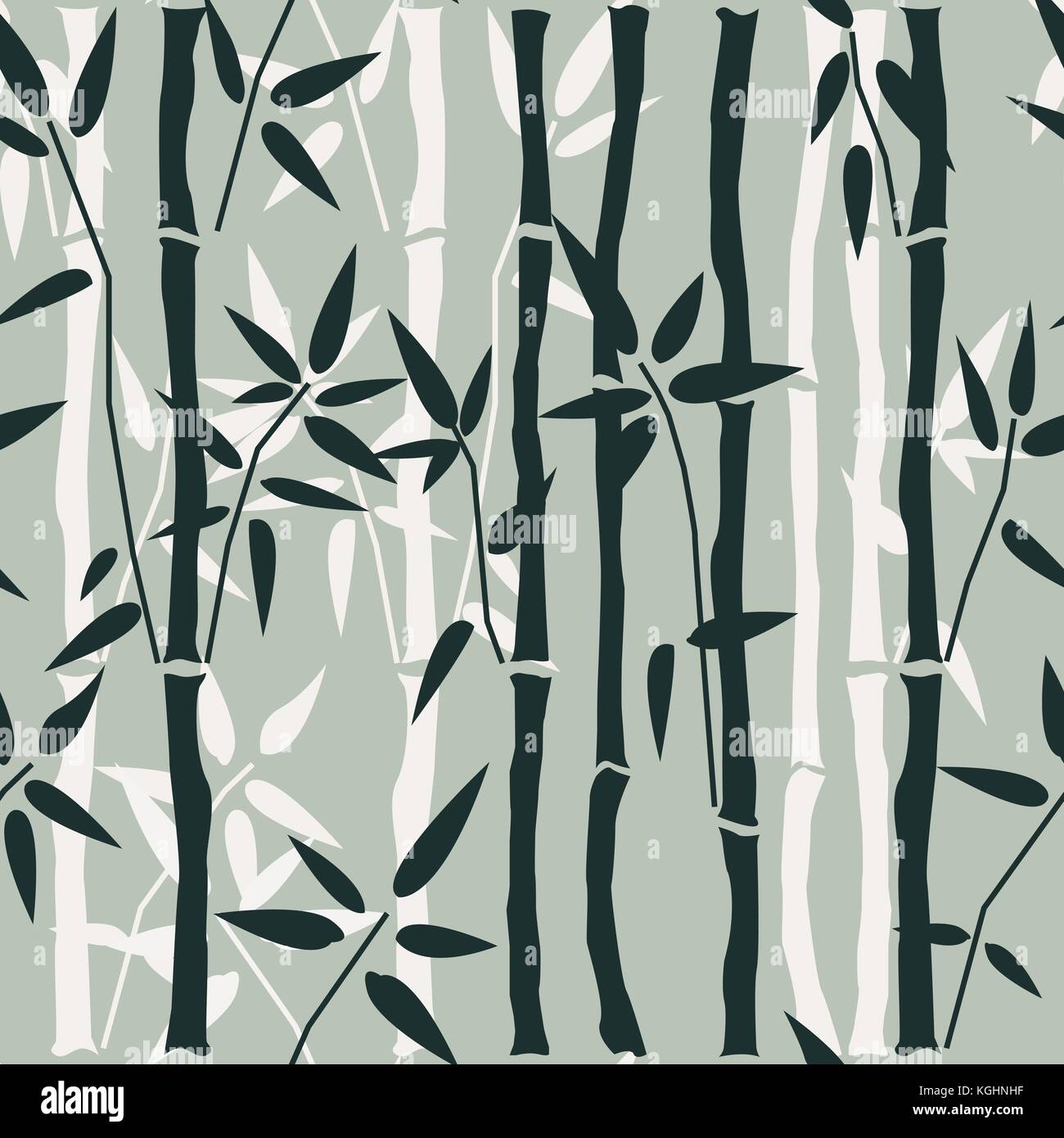 Bamboo seamless pattern on green. Vector Illustration Stock Vector ...