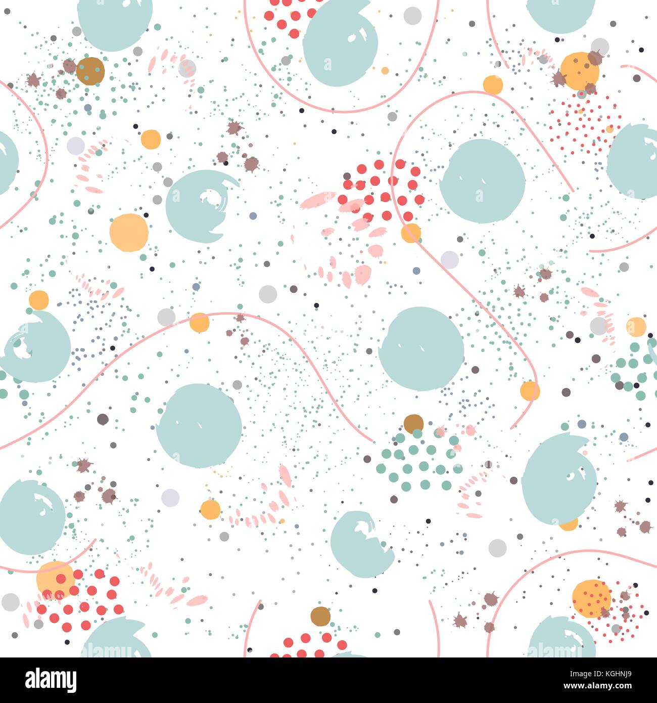 Seamless Pattern on grunge background with colorful dots, paint ...