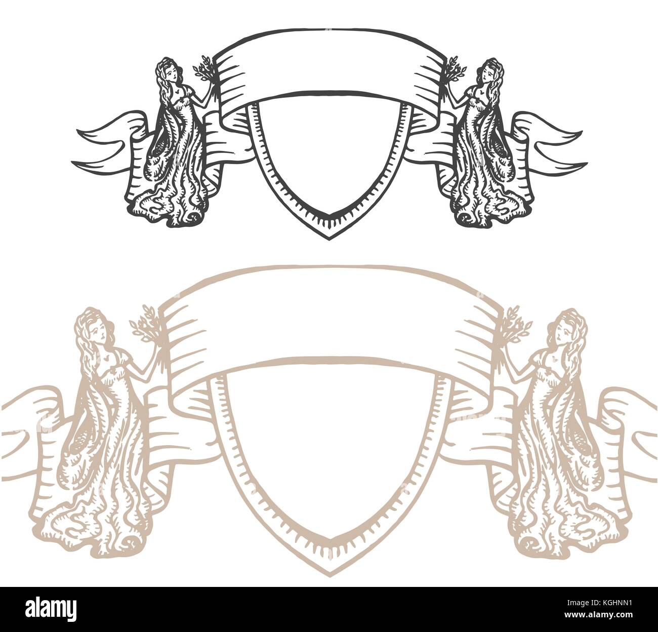 Coat of arms - decorated design element isolated on white Stock Vector ...