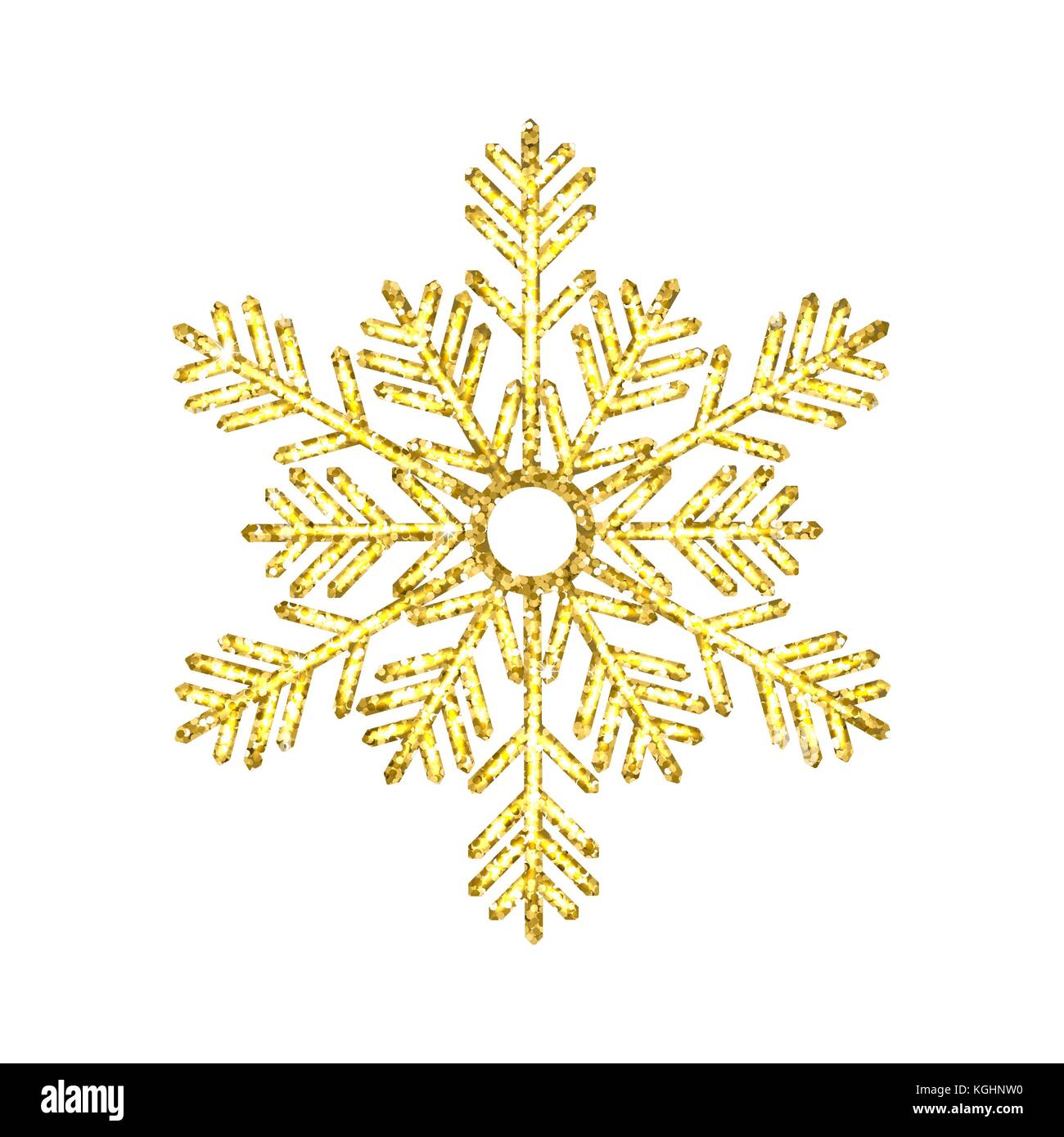 Golden Christmas snowflake isolated on white background Stock Vector ...