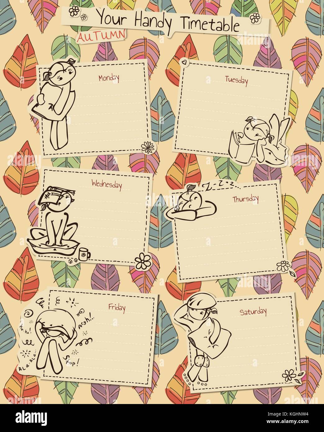 School timetable schedule funny Stock Vector Images - Alamy