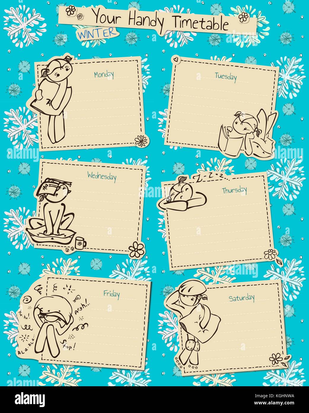 School timetable schedule funny Stock Vector Images - Alamy