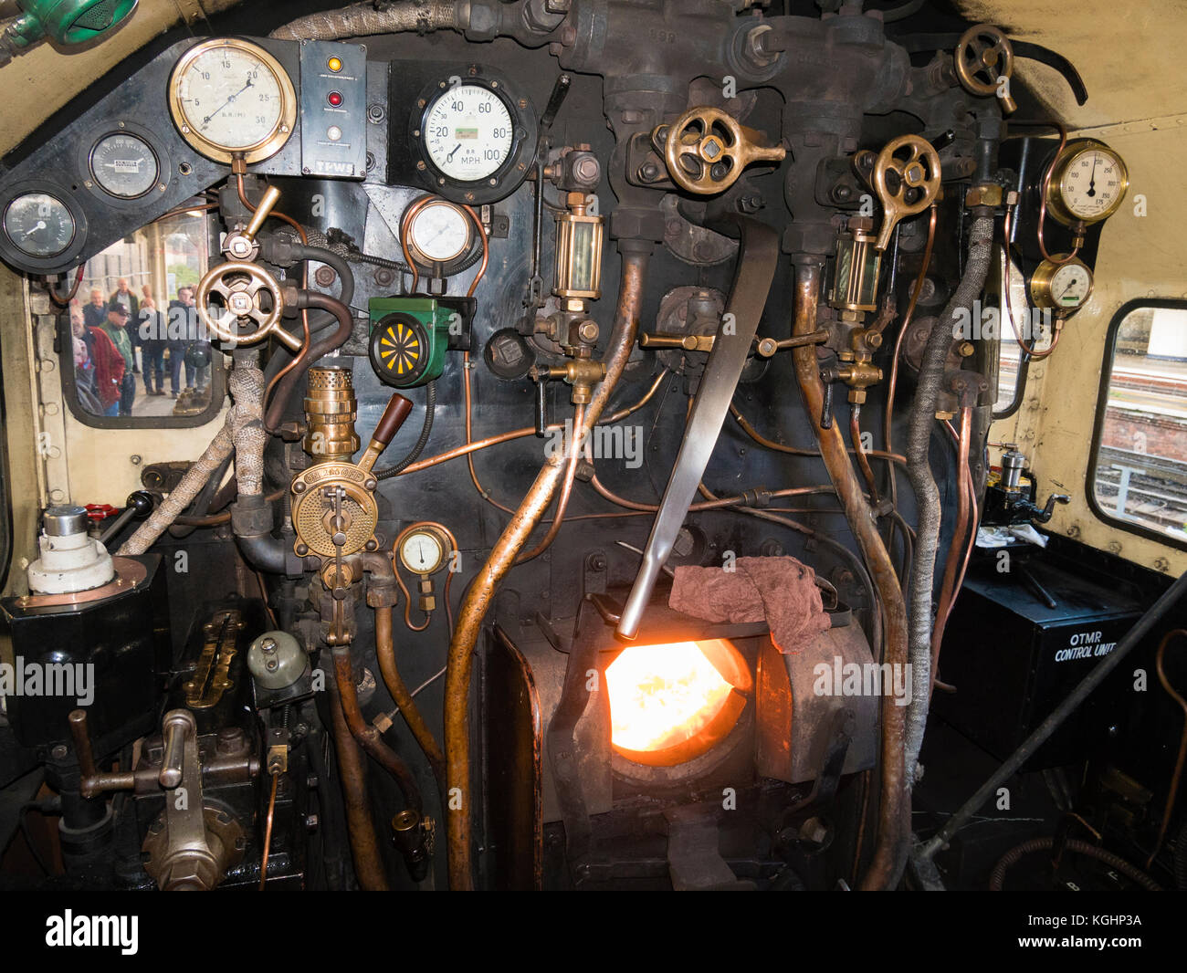On the footplate of a steam locomotive Stock Photo - Alamy