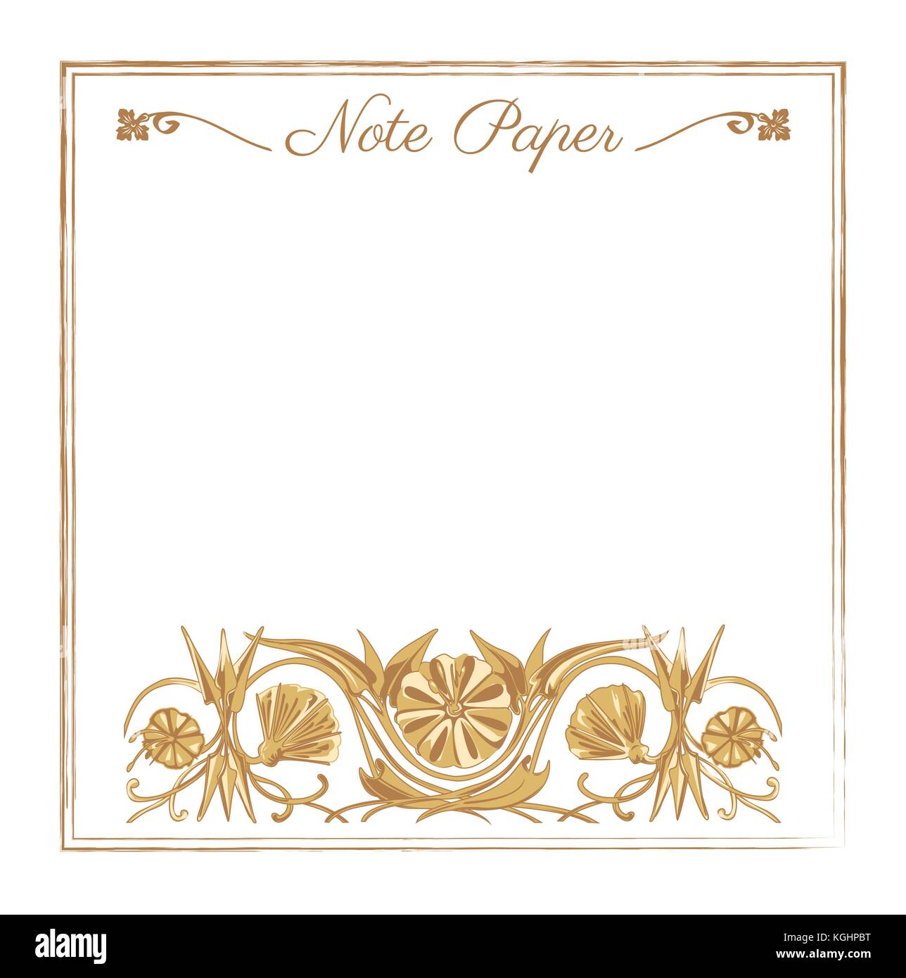 Vector illustration of scrapbooking template for note paper with flower ...