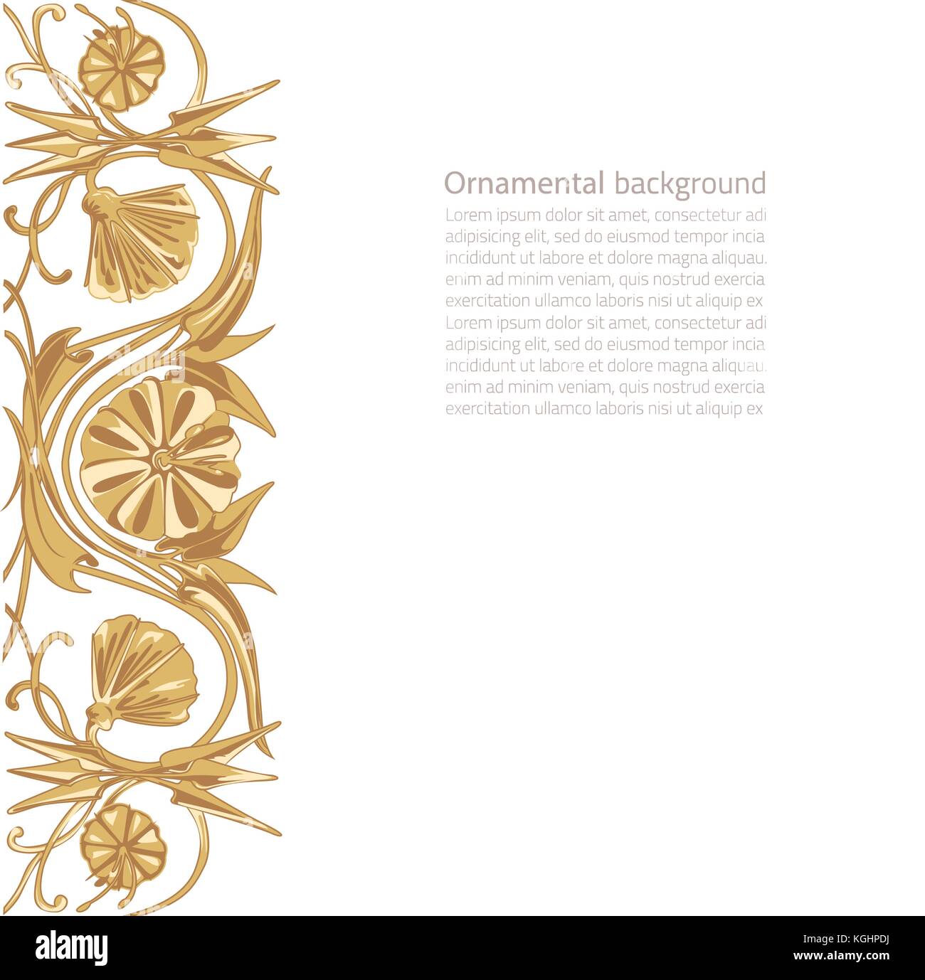 Vector illustration of floral ornament background with copy space Stock ...