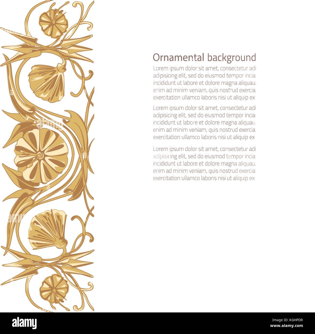 Vector illustration of floral ornament background with copy space Stock ...