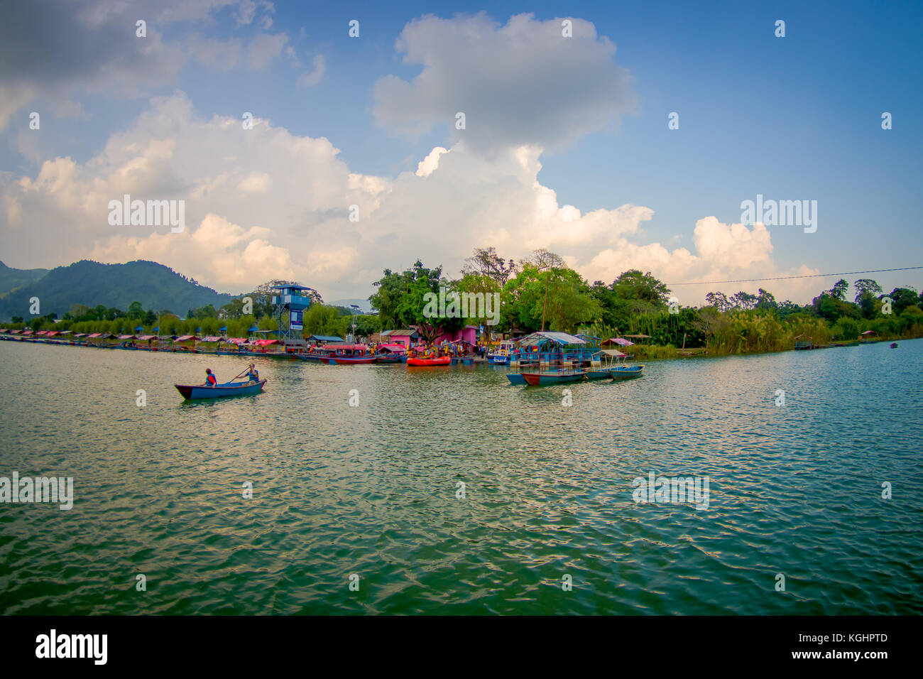 POKHARA, NEPAL - SEPTEMBER 04, 2017: Beautiful landscape of some ...