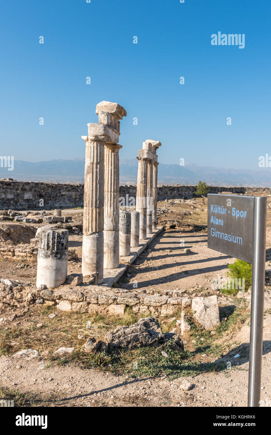 The ruins of the ancient city of Hierapolis of the Roman and pre-Roman ...