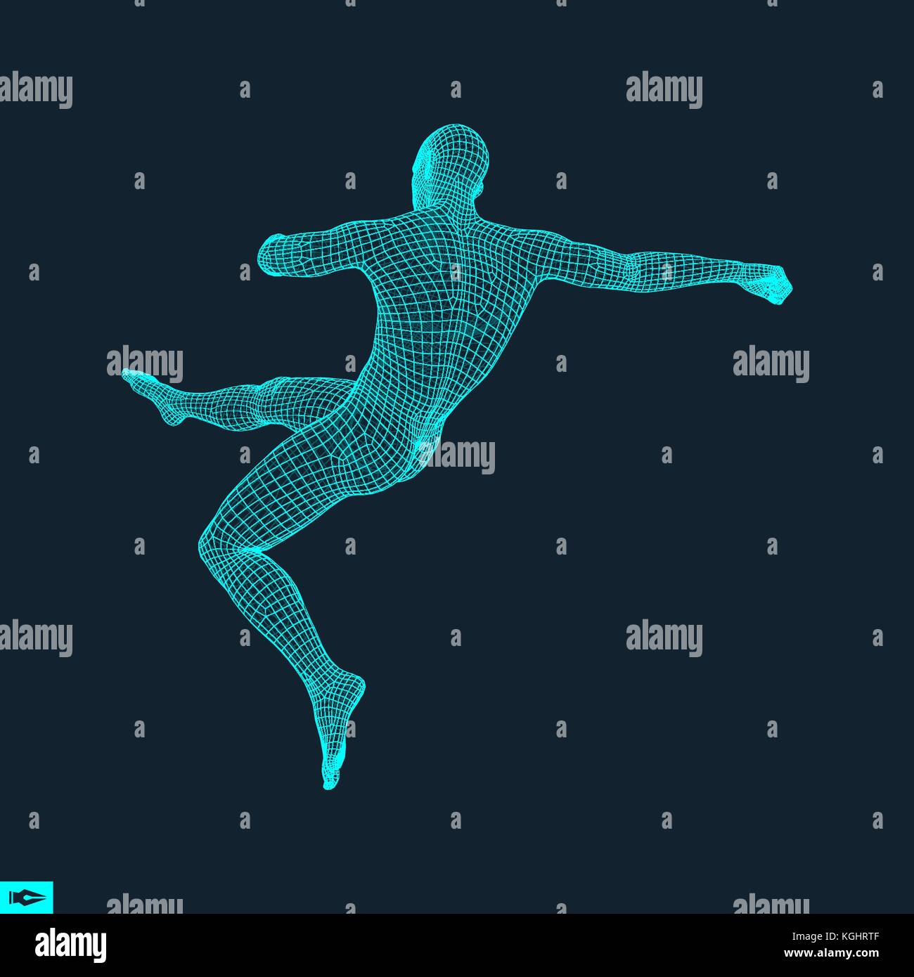 Football player. Sports concept. 3D Model of Man. Human Body. Sport ...