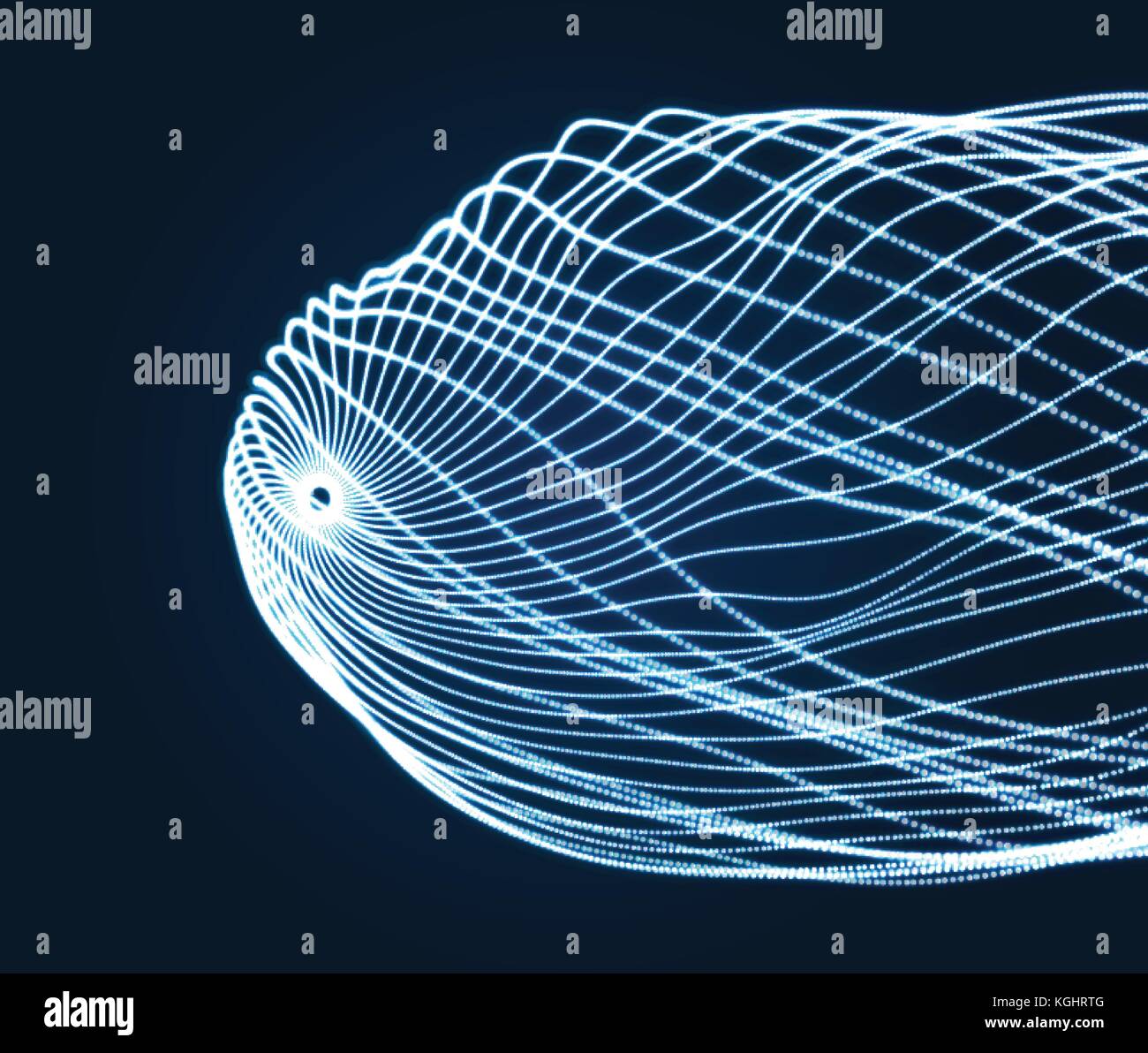 Array with Dynamic Particles. 3D Technology Style. Abstract Background ...