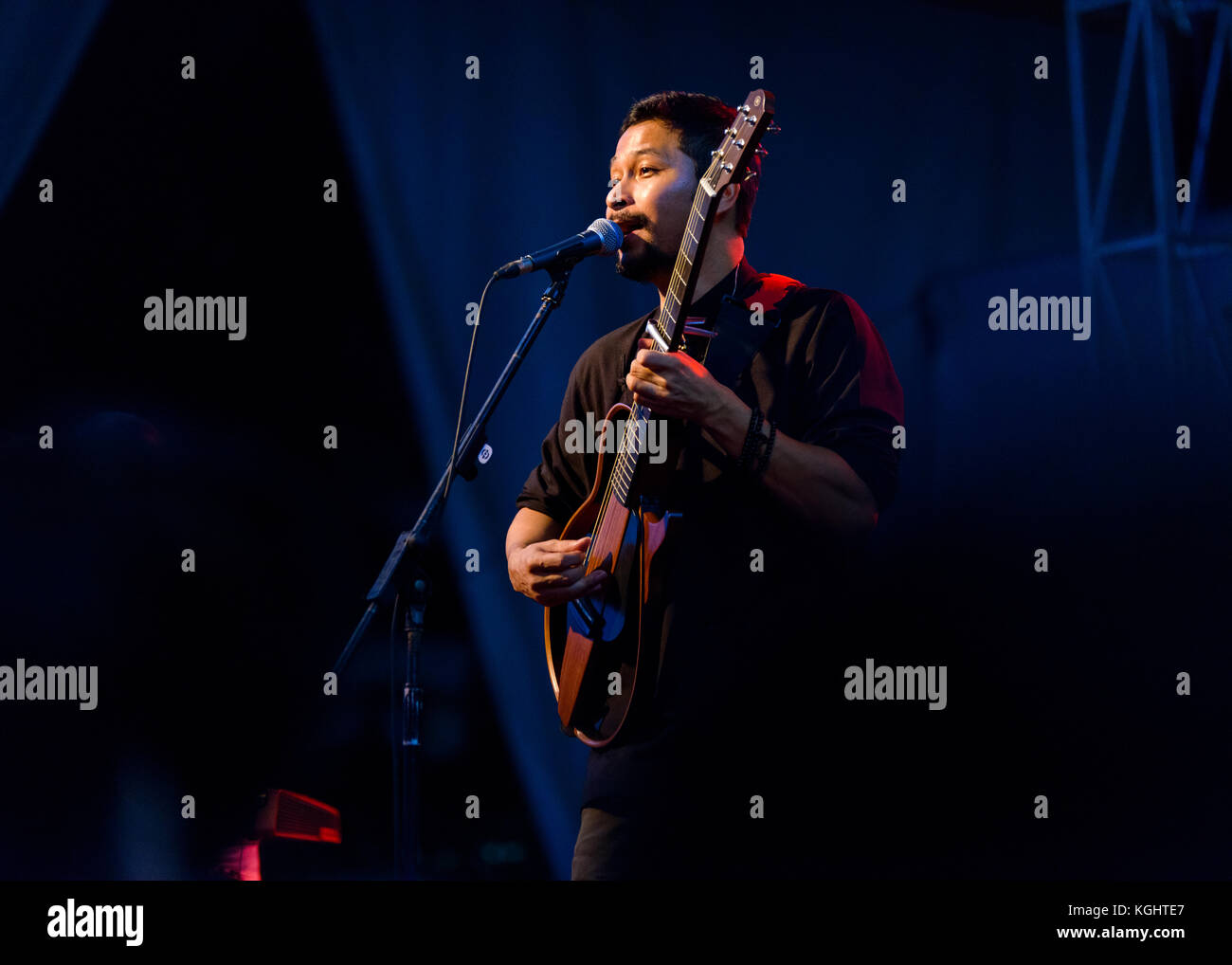 KATHMANDU, NEPAL - OCTOBER 14, 2017: Concert of Bipul Chettri and the ...