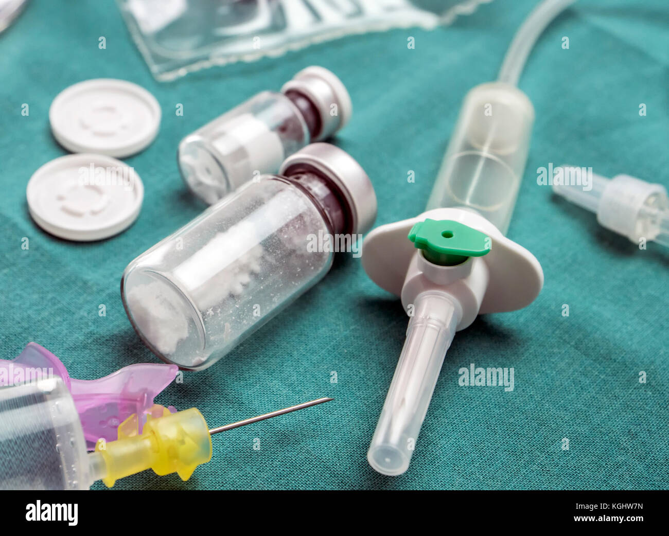 Several Vials And Syringe In Laboratory, Conceptual Image Stock Photo - Alamy