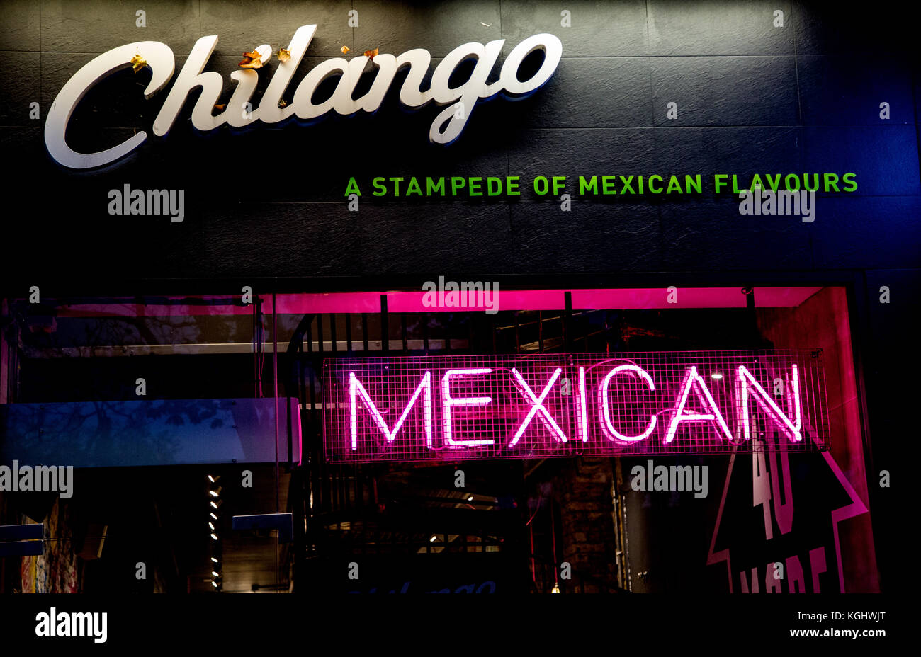 Chilango Islington sign Stock Photo - Alamy