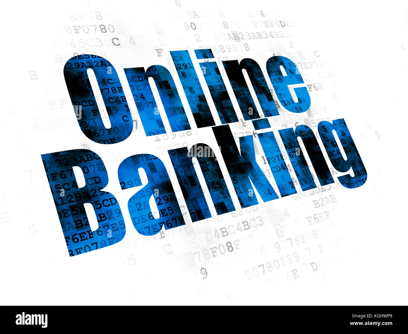 Banking concept: Online Banking on Digital background Stock Photo - Alamy