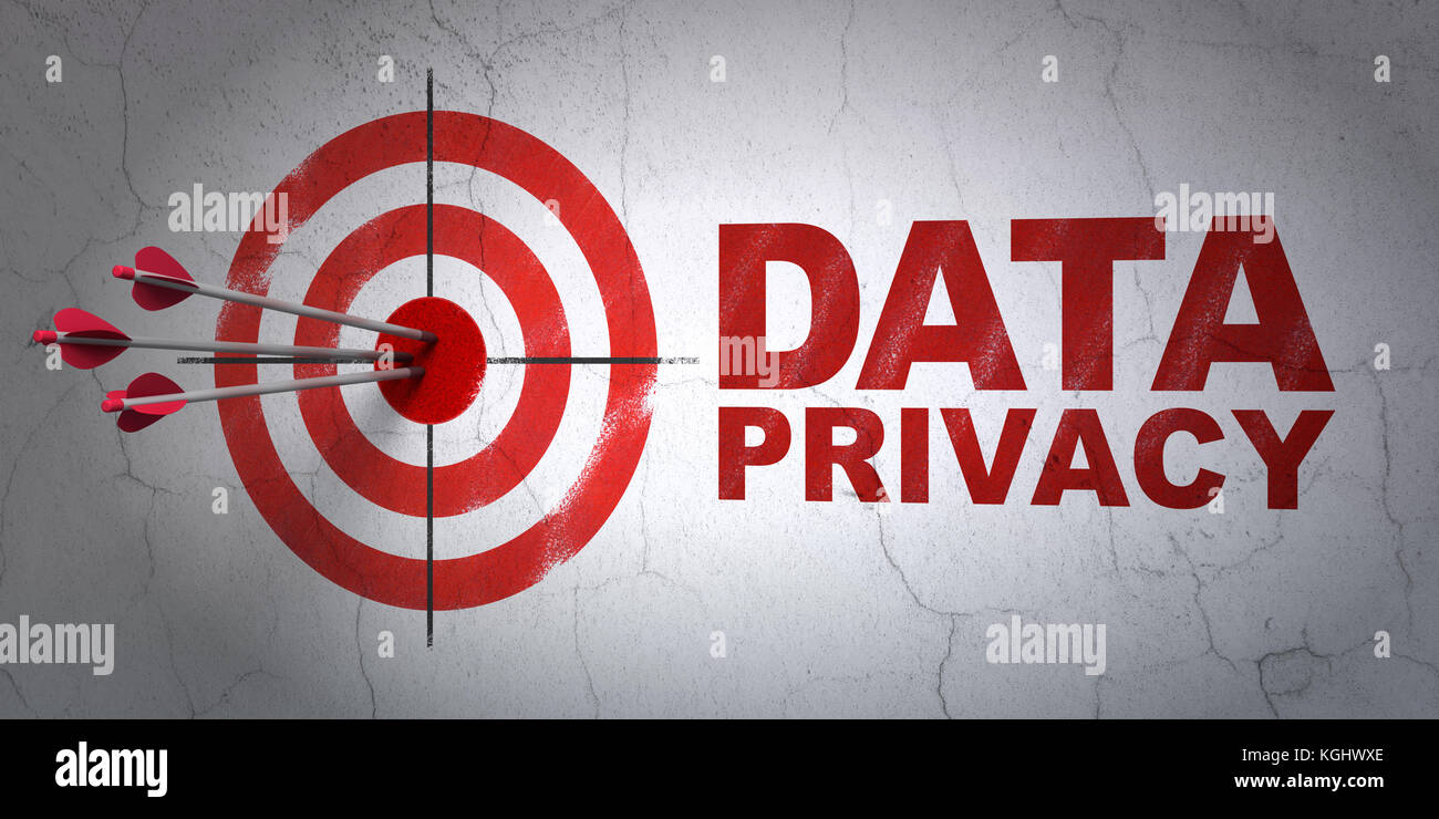 Safety concept: target and Data Privacy on wall background Stock Photo ...