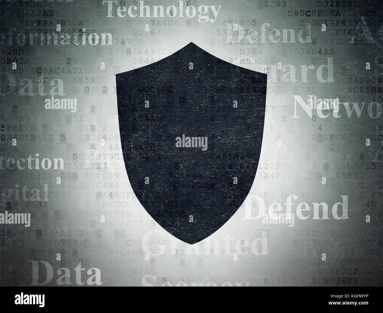 Privacy concept: Shield on Digital Data Paper background Stock Photo ...