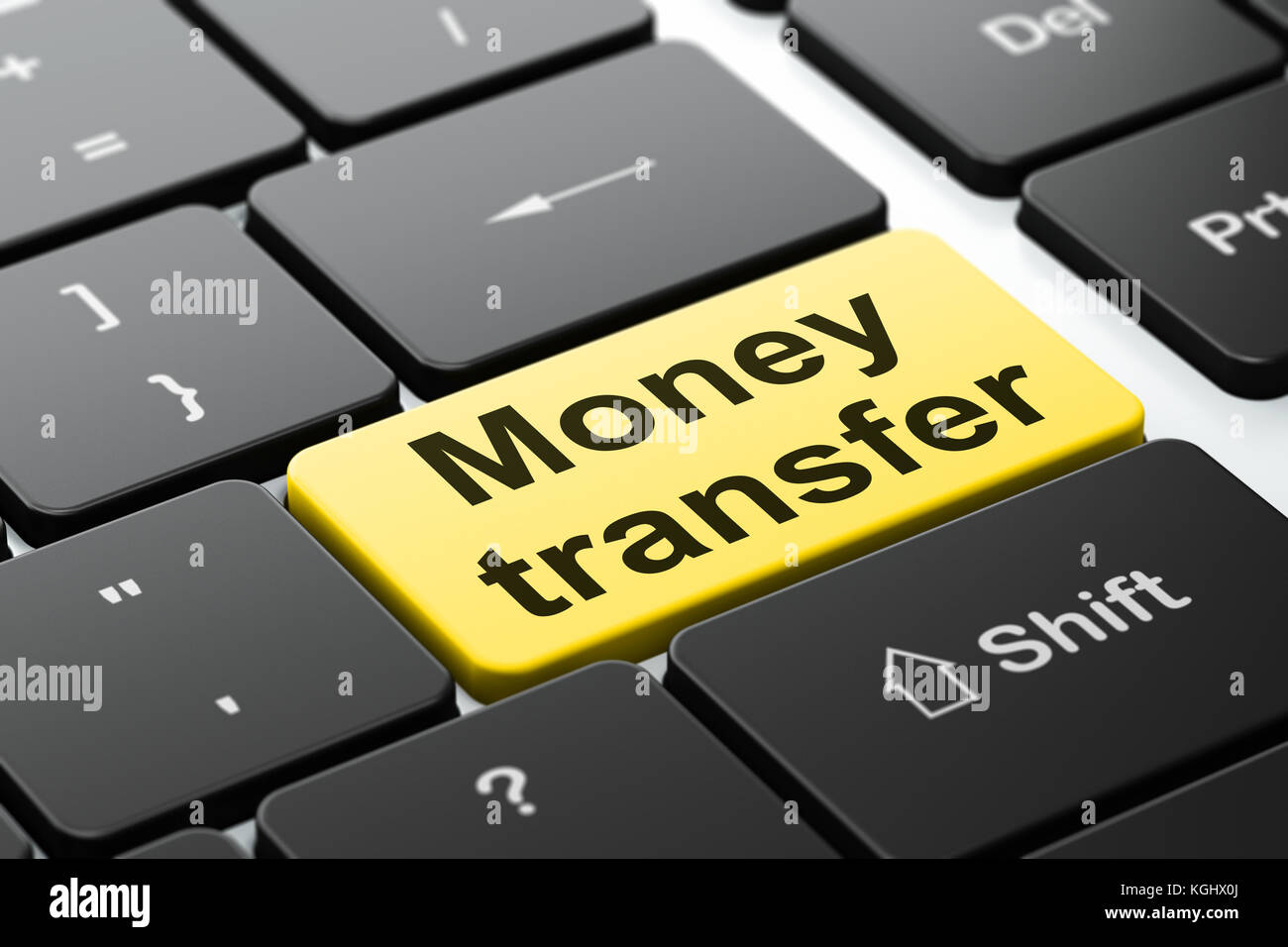 Finance concept: Money Transfer on computer keyboard background Stock ...