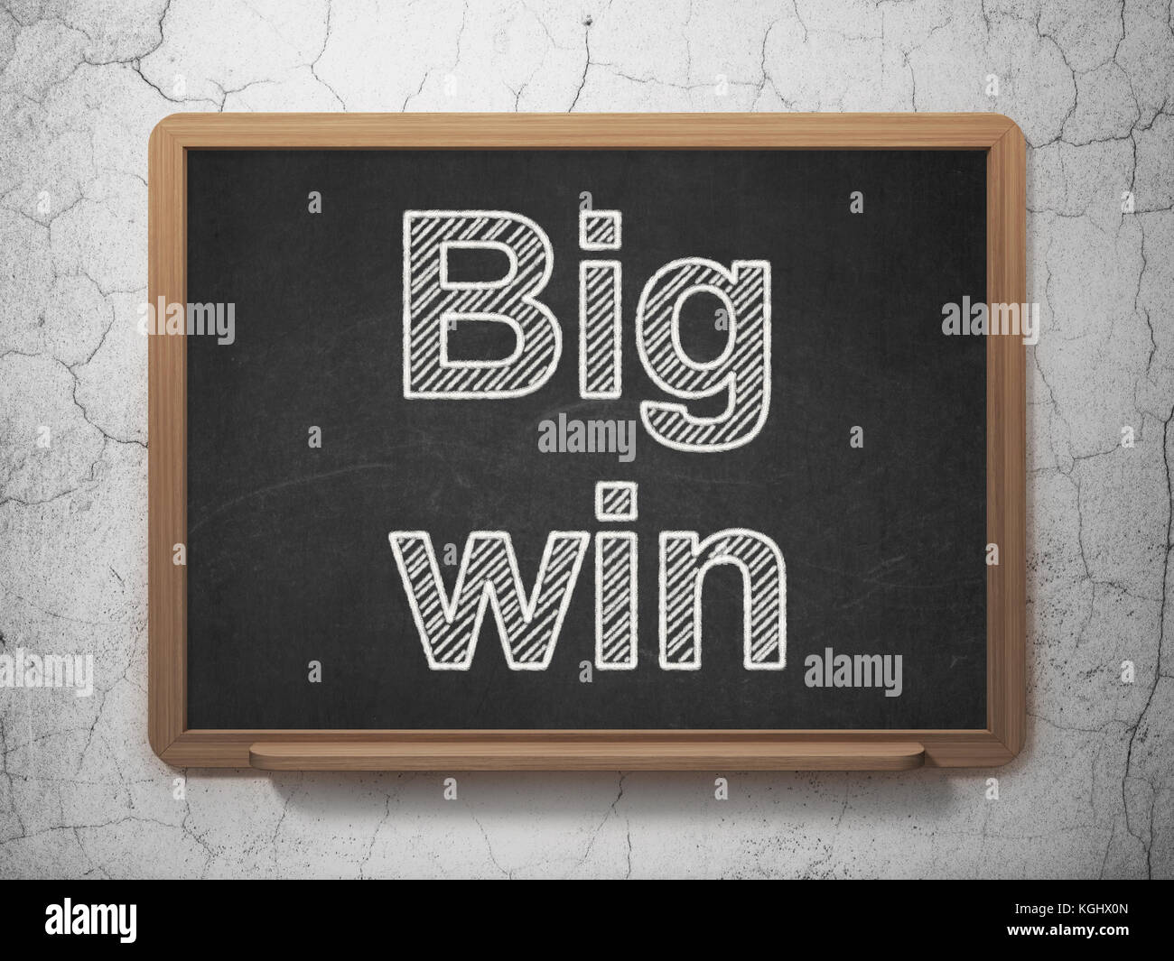 Finance concept: Big Win on chalkboard background Stock Photo - Alamy