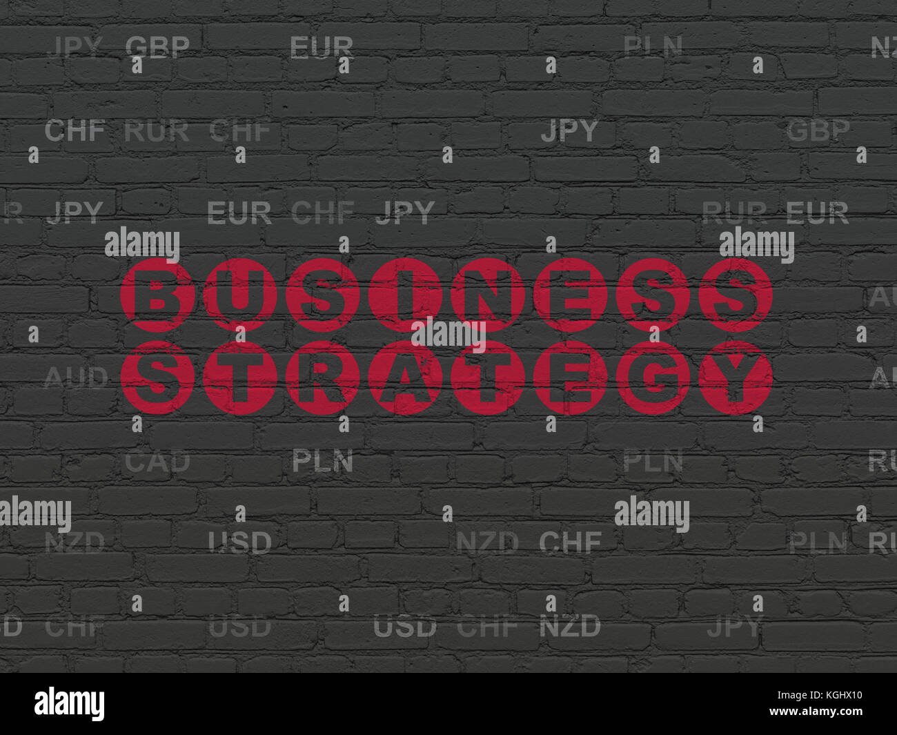 Business concept: Business Strategy on wall background Stock Photo - Alamy
