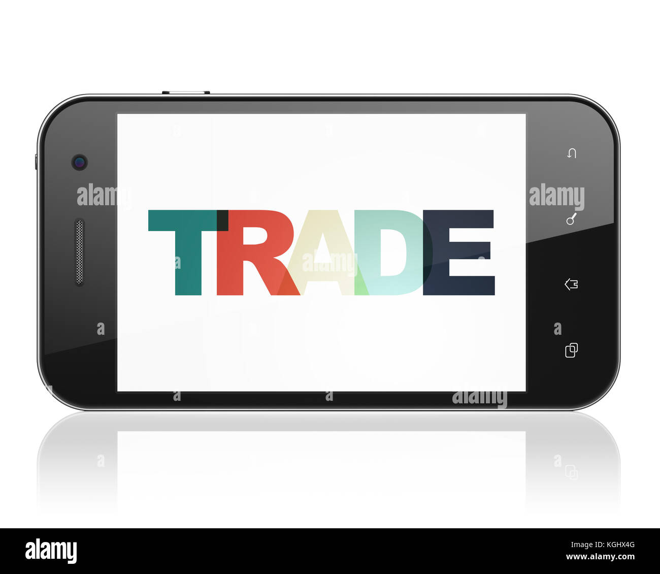 Finance concept: Smartphone with Trade on display Stock Photo - Alamy
