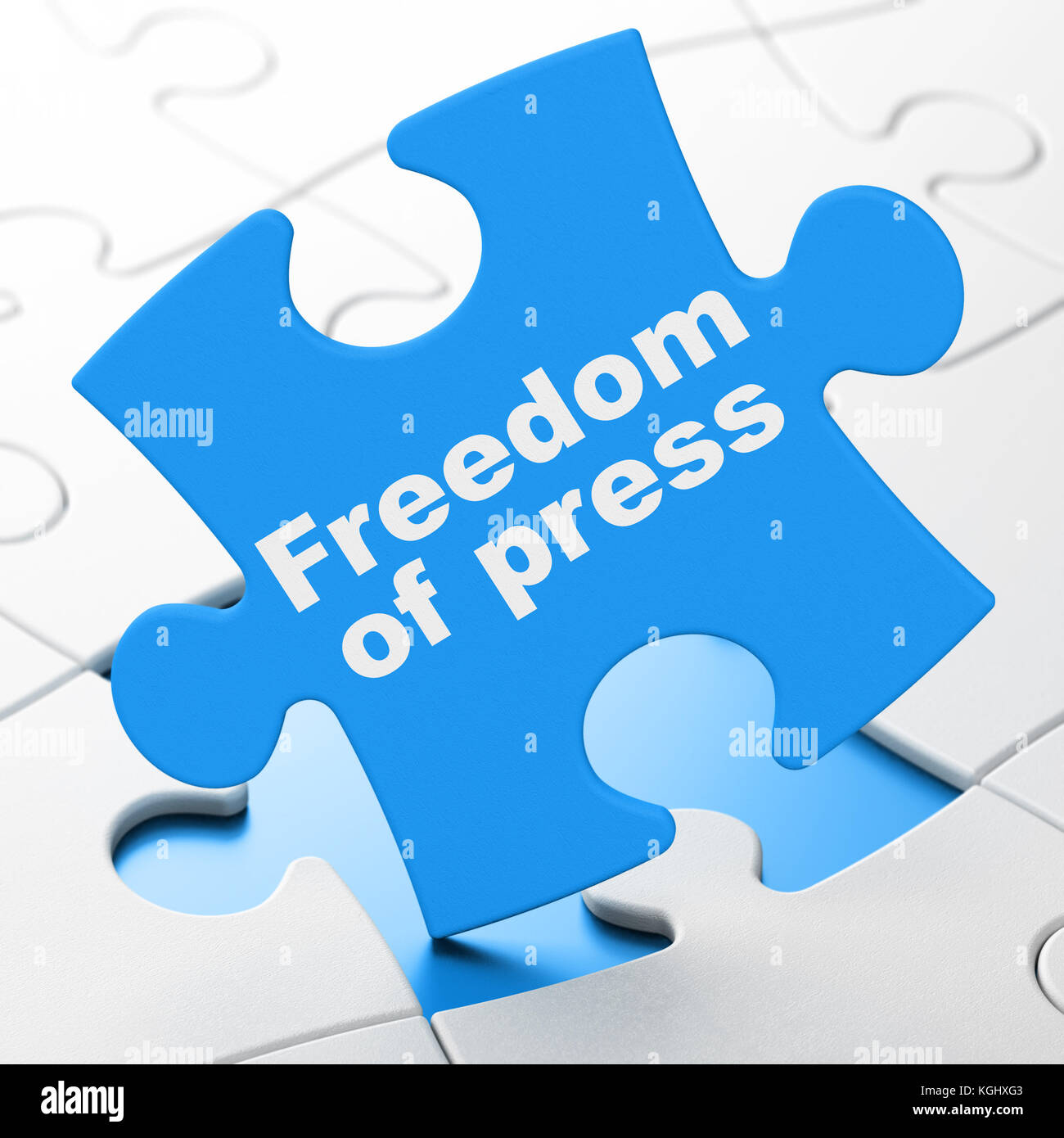 Political concept: Freedom Of Press on puzzle background Stock Photo ...