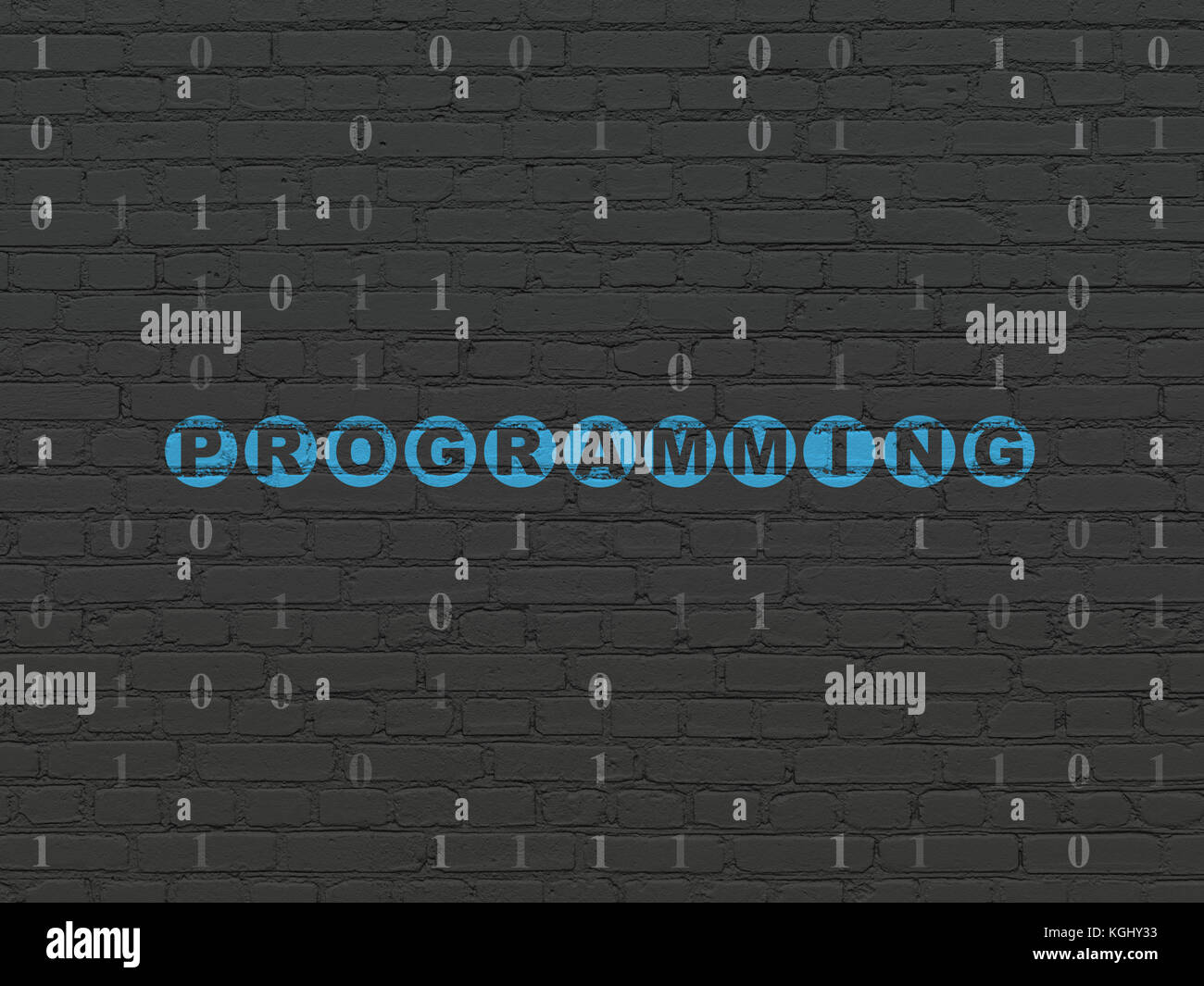 Database concept: Programming on wall background Stock Photo - Alamy