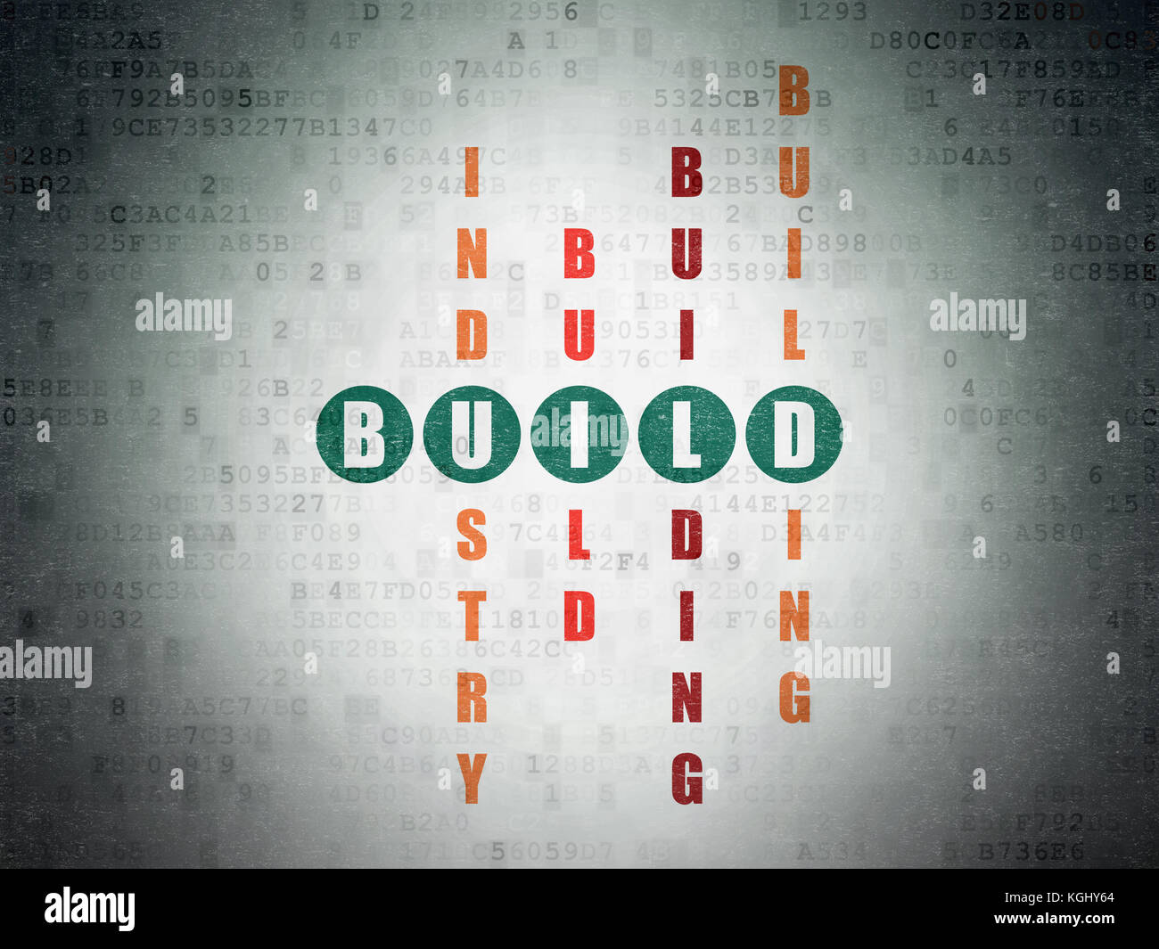 Constructing concept: Build in Crossword Puzzle Stock Photo - Alamy
