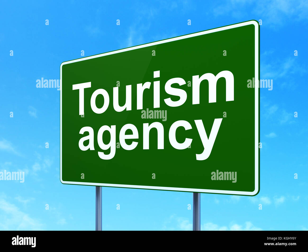 Tourism concept: Tourism Agency on road sign background Stock Photo - Alamy