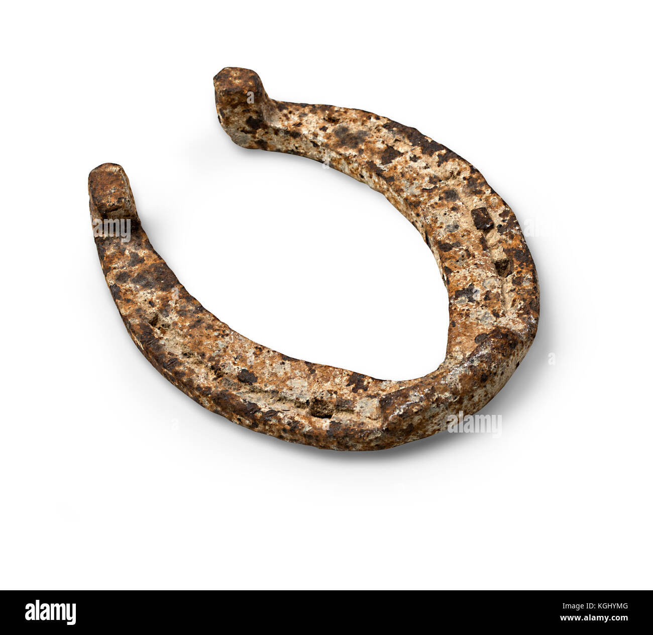 old horseshoe for the horse isolated on white with clipping path Stock ...