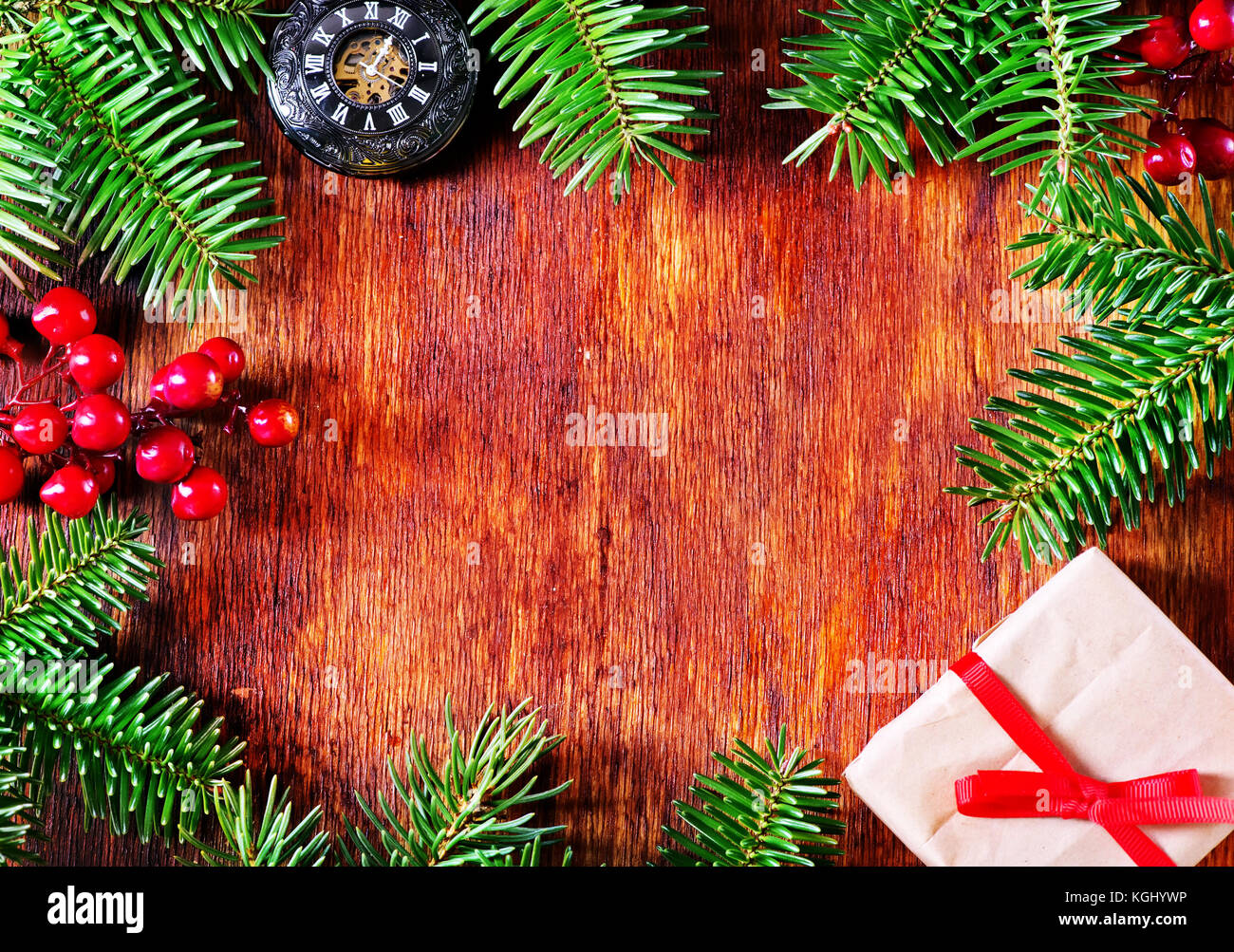 Christmas background, Christmas decoration on a table Stock Photo - Alamy